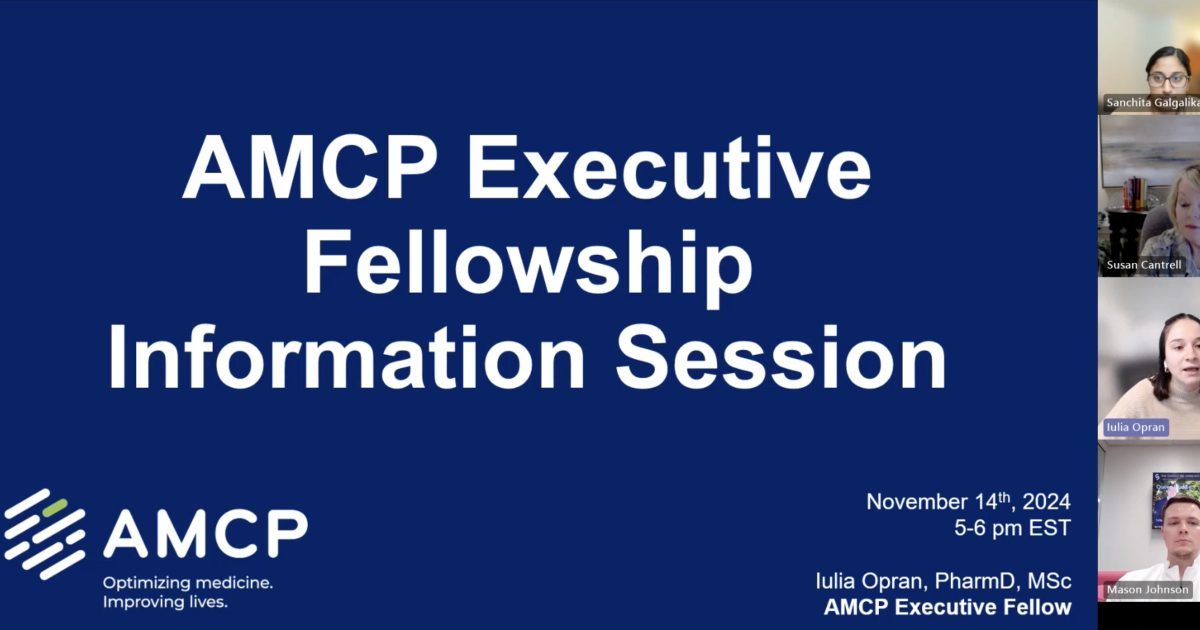 AMCP Executive Fellowship Information Session 2024 | AMCP.org